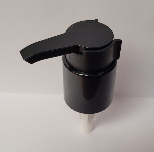24-410 Black Lotion Pump Thick w/ Stopper Clip - Soap & More